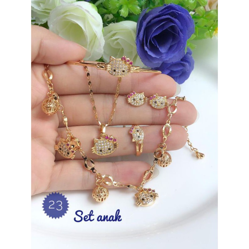 [Xuping] Children's jewelry package hello kitty gold children's jewelry ...
