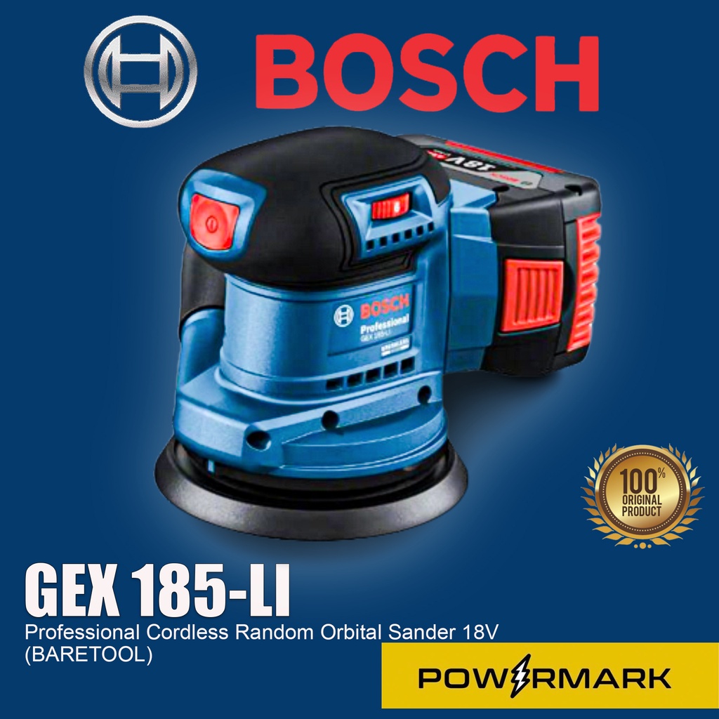 BOSCH GEX 185-LI Professional Cordless Random Orbital Sander 18V (BARETOOL) | Shopee Philippines