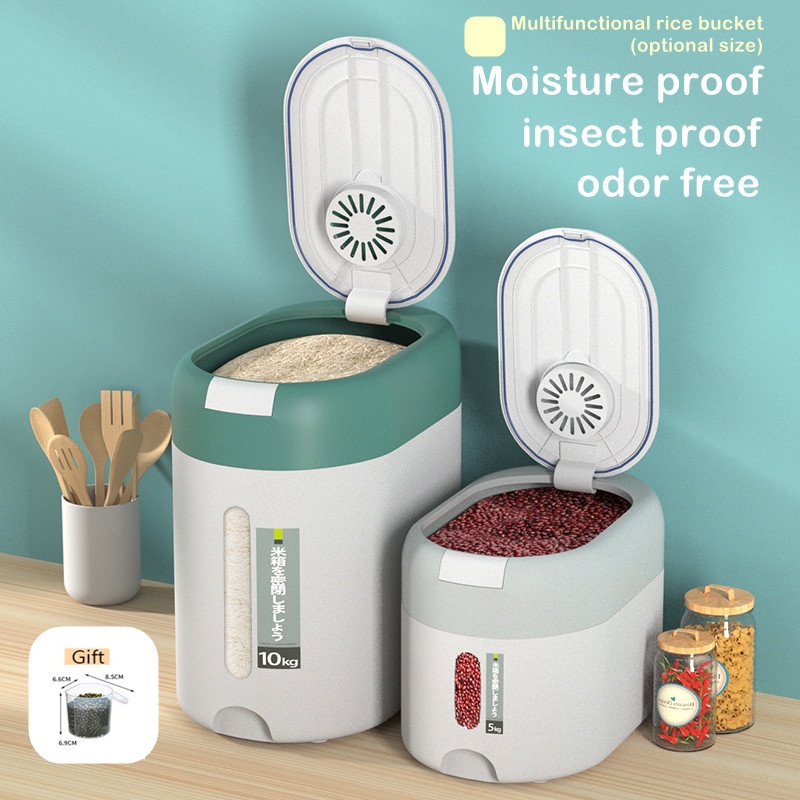10KG Nano Bucket InsectProof MoistureProof Sealed Rice Cylinder Grain ...