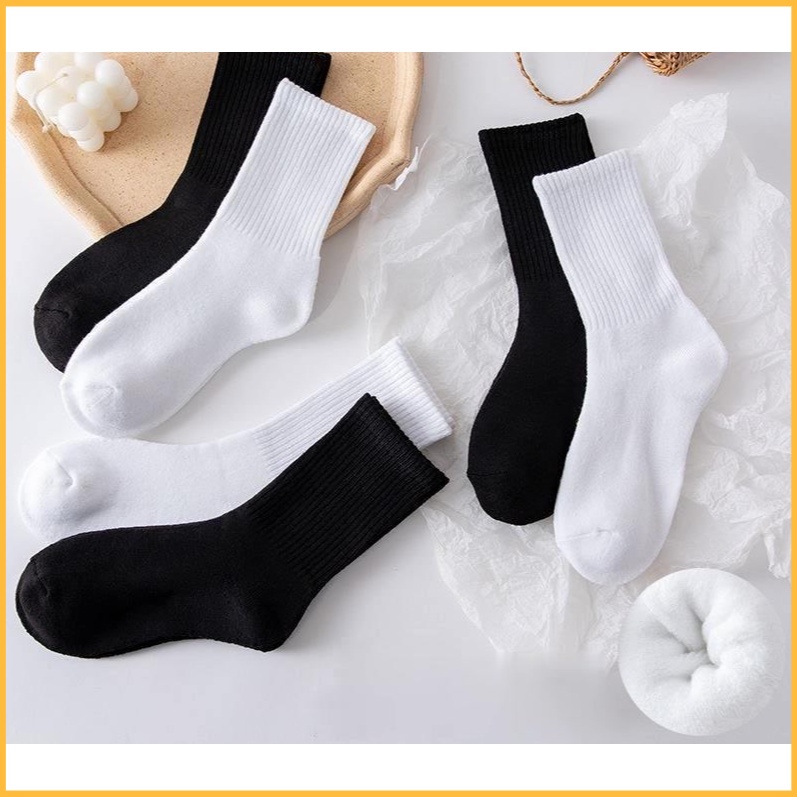 Mid-Tube Socks Japanese INS Stockings Trend Sports Socks Men Black ...