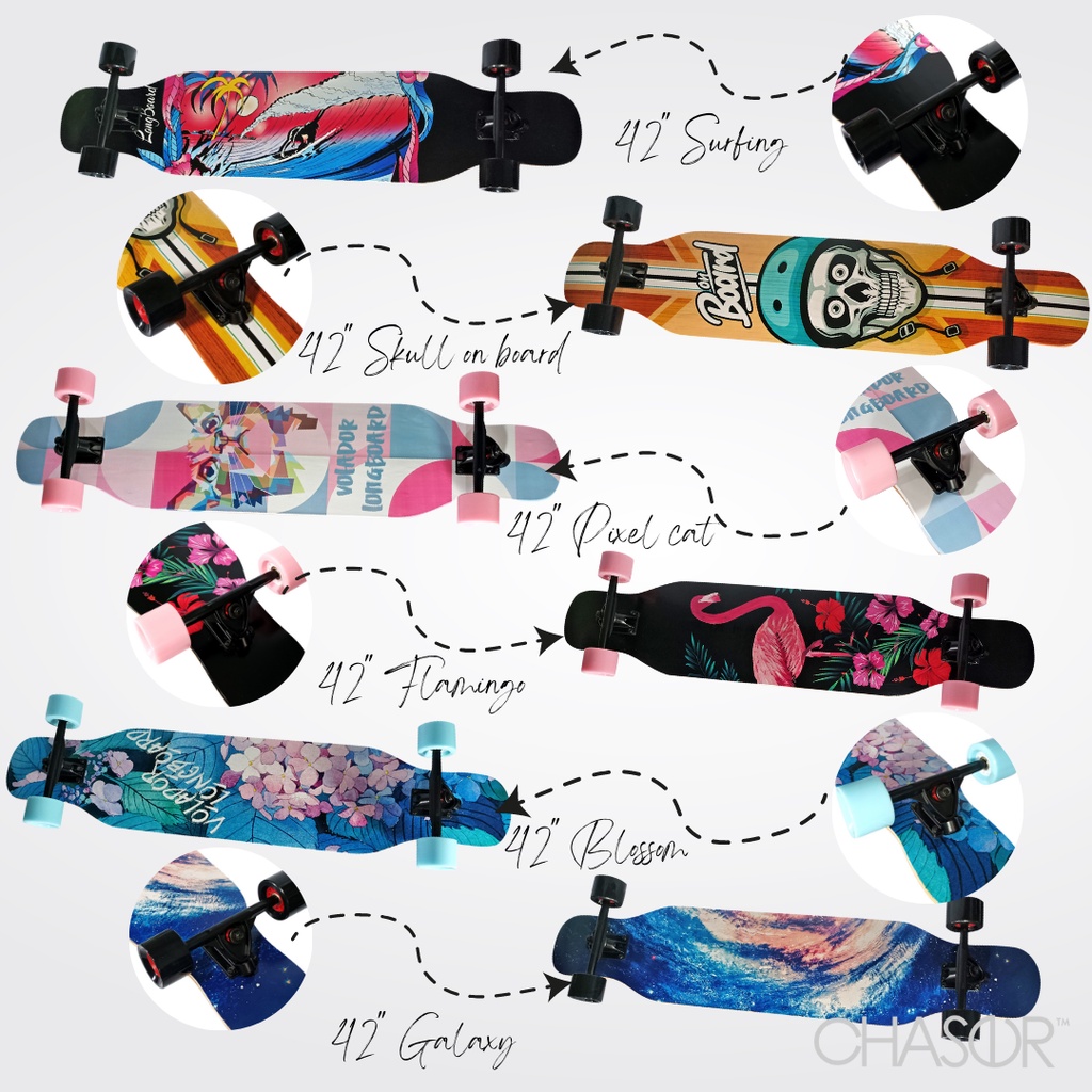 Chaser 42" Wooden Maple Longboard for Downhill Skateboard (E136 ...