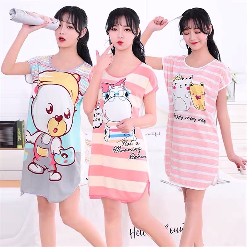 Sook Korean Sleepwear Dress Mini Dress Pantulog Fit Up To Medium