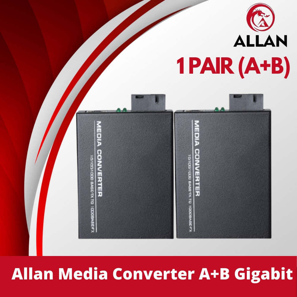 Allan 1000Mbps A/B Gigabit Fiber Optical Media Converter 1000Mbps Media ...