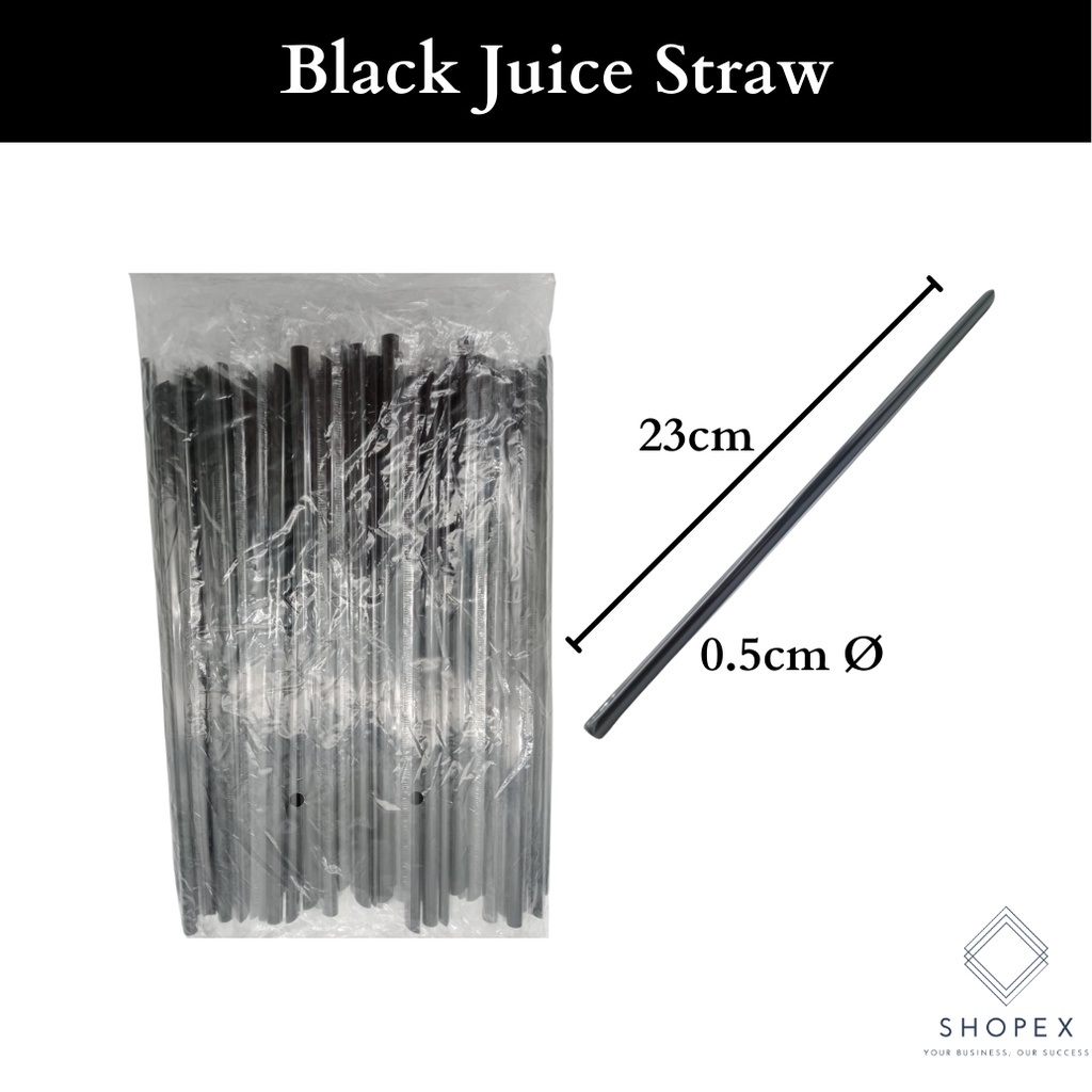 Single Wrapped Black & Assorted Color Juice Straw 100pcs pcs per pack ...