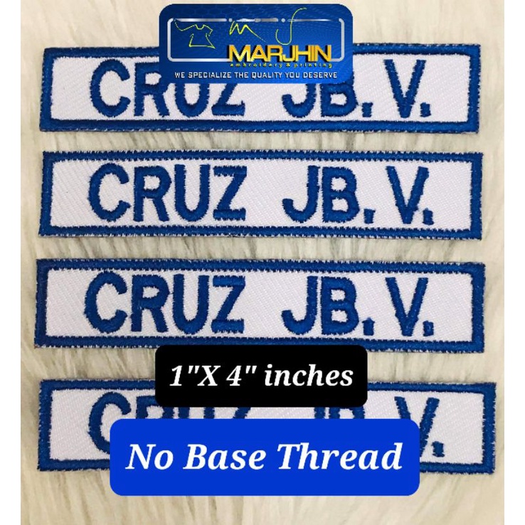 NAME CLOTH Patch (Customized name cloth) Computerized Embroidery (IRON ...