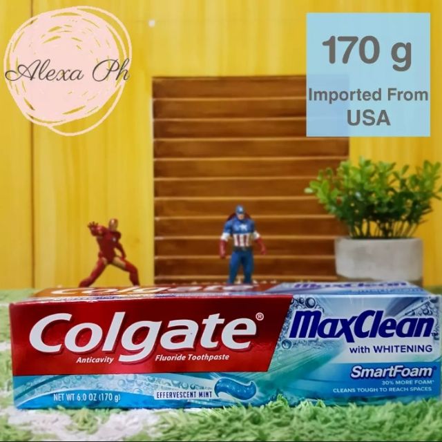 Colgate Maxclean With Whitening Toothpaste Smartfoam 170 g | Shopee ...