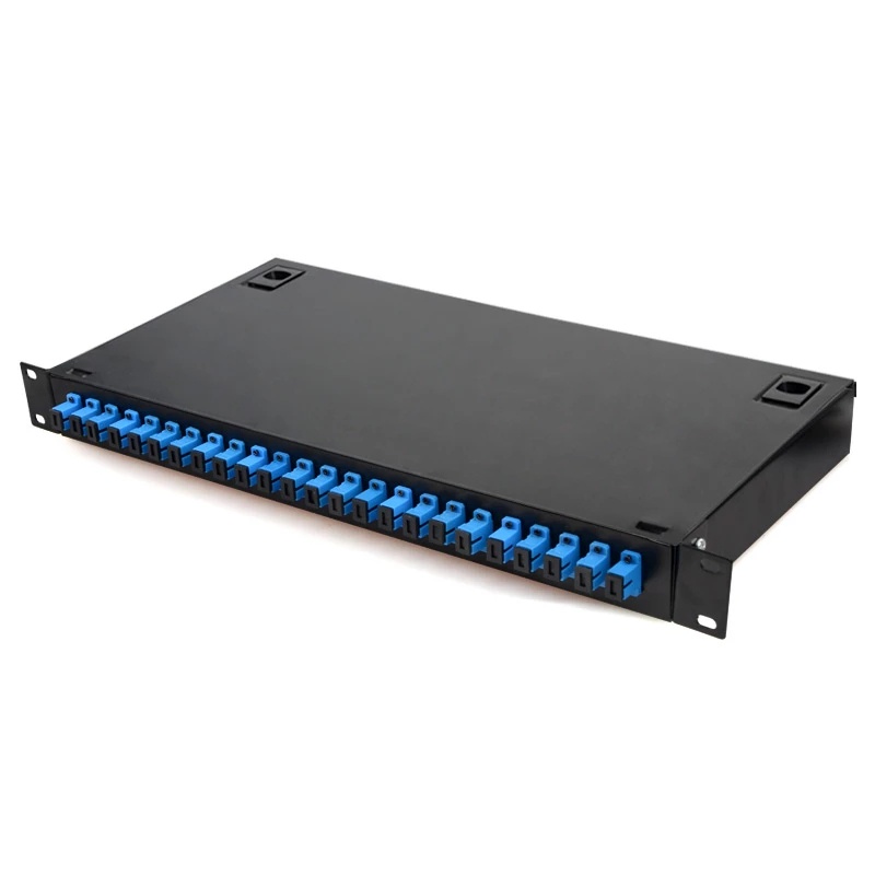 24 Port Fiber Patch Panel SC FC LC Pigtail ODF 1U Optical Fiber Terminal Box Optical Fiber ...
