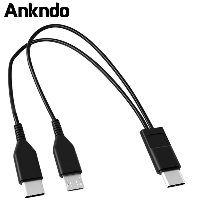 Ankndo 2 In 1 Type-c To Type C Micro USB Cable Charging Wire Cord For ...
