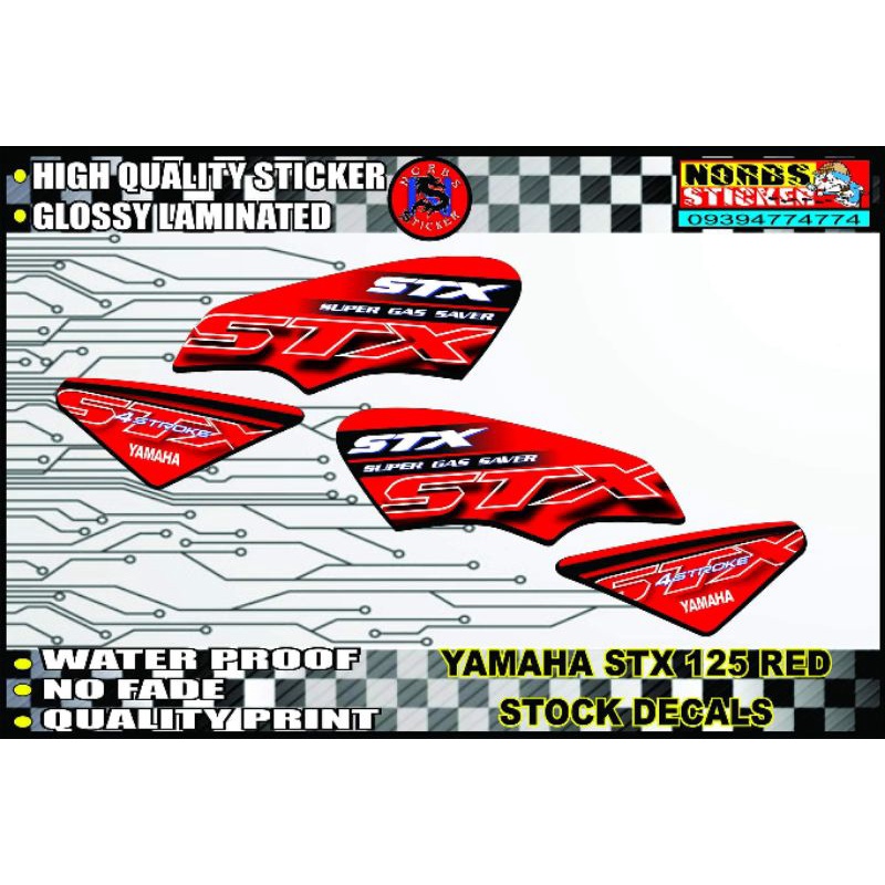 YAMAHA STX 125 RED STICKER DECALS | Shopee Philippines