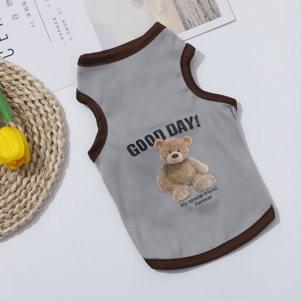 Cartoon Bear Dog Clothes Cute Cotton Pet T-shirt Cats Vest for Puppy ...