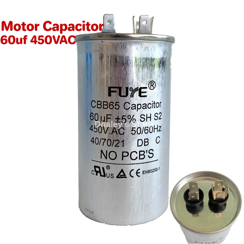 60uf Capacitor 60uf 450VAC Motor Capacitor Aluminum Terminal type ...