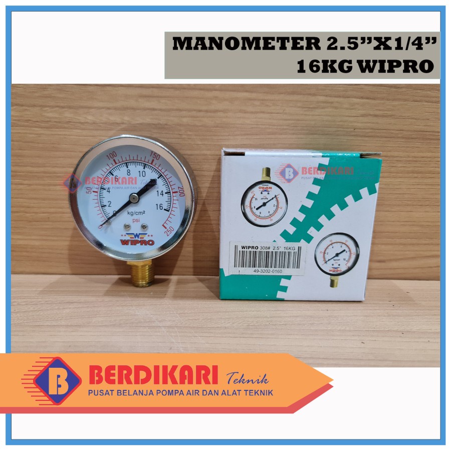 Pressure Gauge Air Manometer 2 1/2 x 1/4 inch size 16 kg - wipro | Shopee Philippines