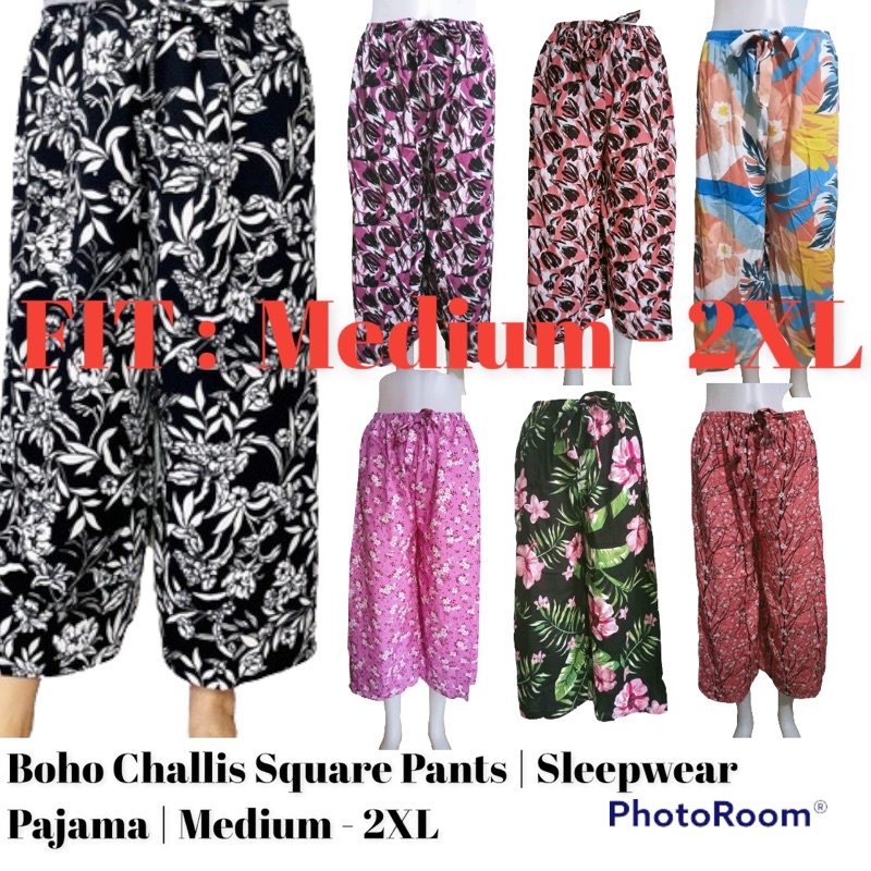 (CA7) M-2XL PLUS SIZE Challis Square Pants | Sleepwear Pajama XXL| Long ...
