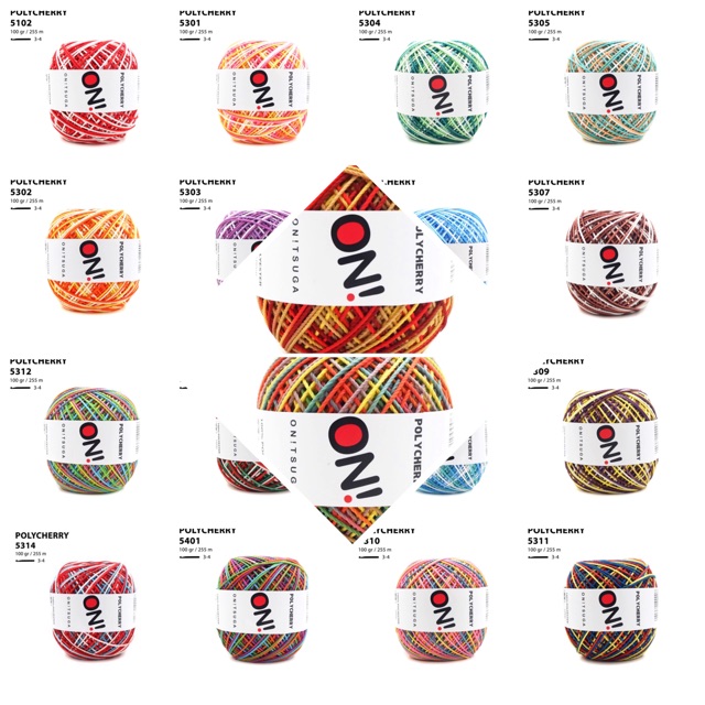 Onitsuga POLI CERI SEMBUR Knitting Yarn (Ombre Poly Cherry Yarn ...