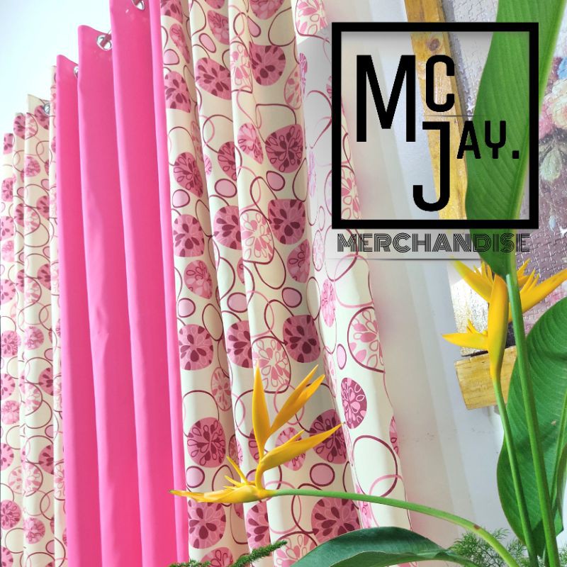 MCJAY - 3in1 Pink Polca Dots Ring Curtain Set (6ft/7ft) - Sold per ...