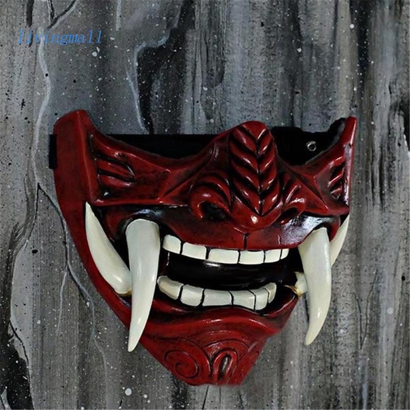 LIVI Airsoft Plastic Mask Japanese Samurai Oni Prajna Half Face Mask ...