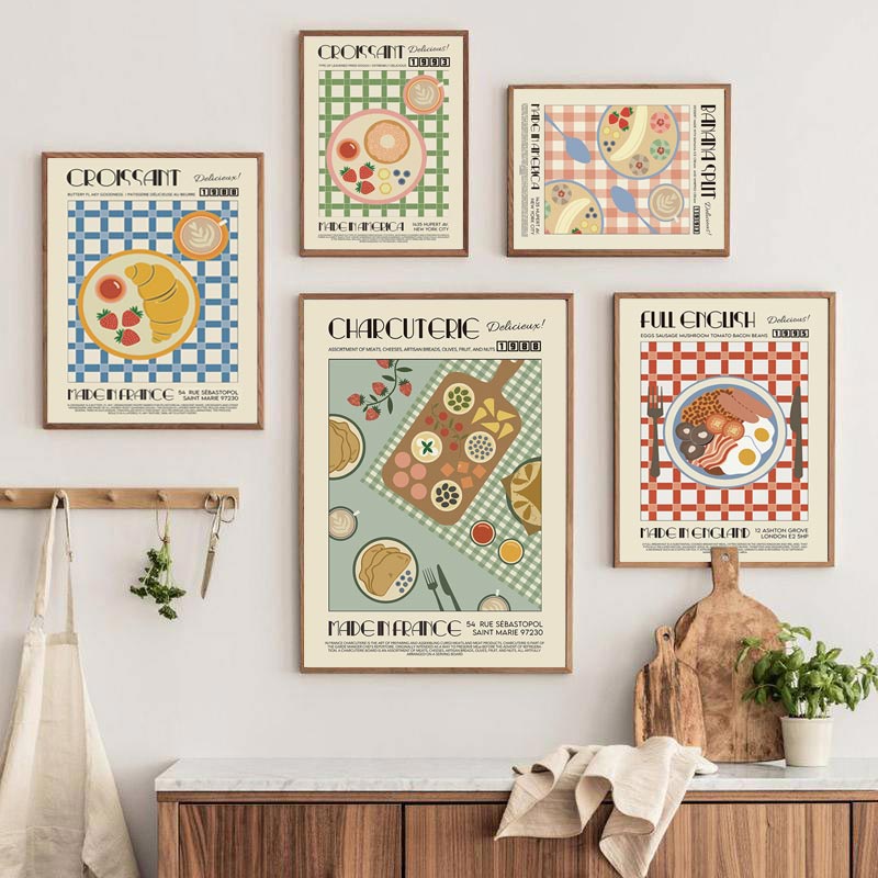 Vintage Kitchen Decor Poster Rice Flour Wall Display Kitchen Art Canvas ...