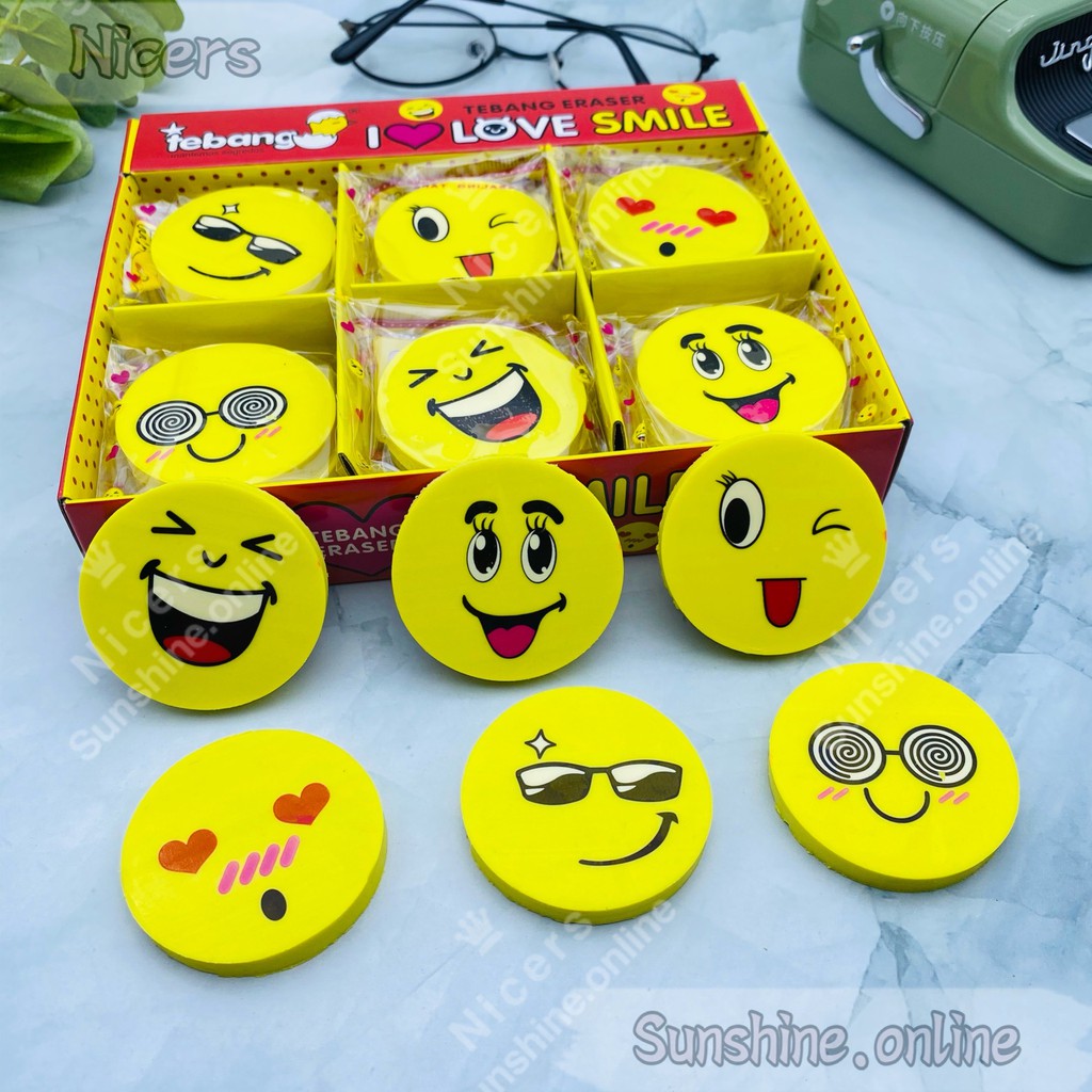 TB16072 eraser 30pcs smiley face Cute Funny Emoji | Shopee Philippines
