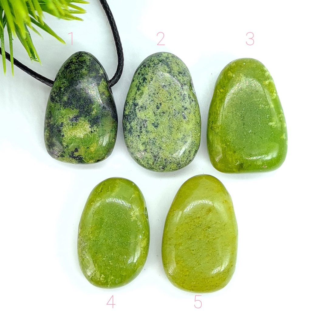 Nephrite Tumbled Stone Necklace - Nephrite Jade Crystal Pendant ...