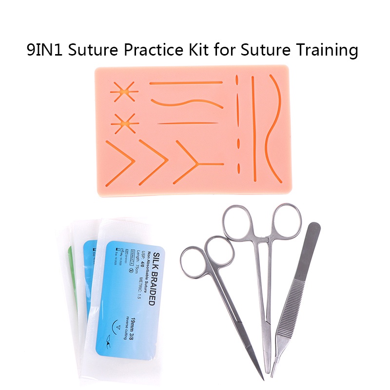 9IN1 Silicone Skins Pad Suture Incision Surgical Traumatic Simulation ...