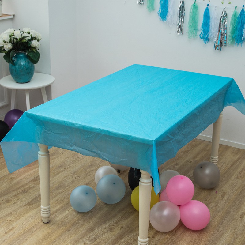 Agar.shop 6 Seater Plain Plastic Table Cover Waterproof Rectangular Disposable Party Decoration ...