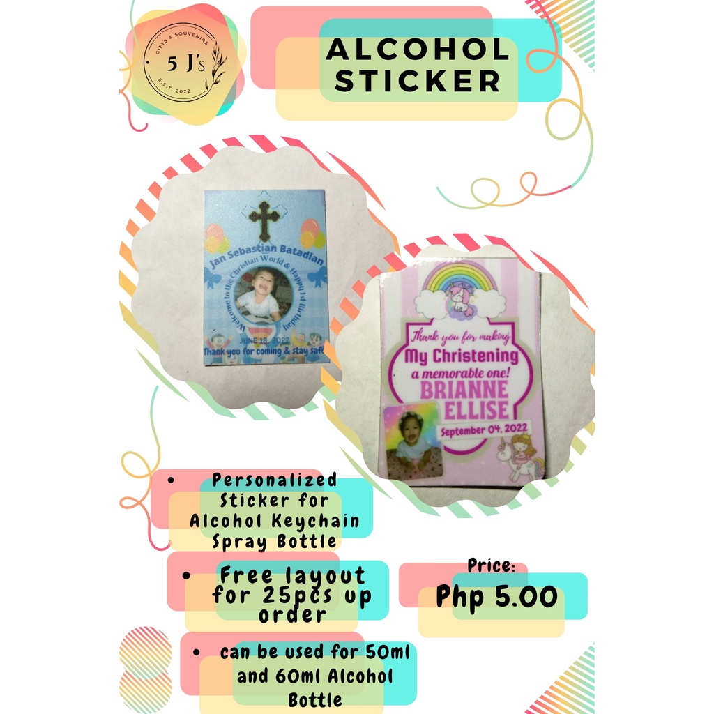SOUVENIR STICKER Alcohol Spray Bottle Keychain 50ml and 60ml | Shopee ...