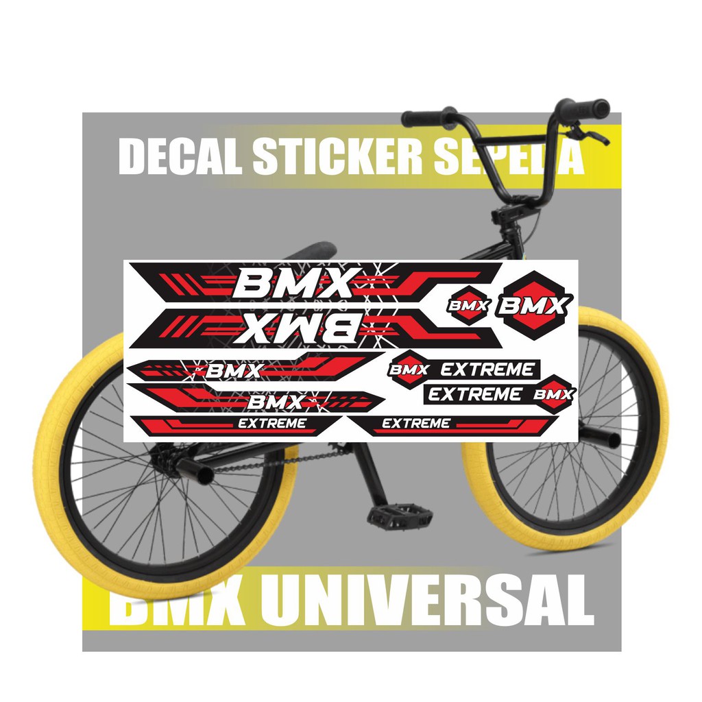 MERAH HITAM Bmx BIKE STICKER 03 VARIATION SIMPLE LIS BLACK RED LISTING ...