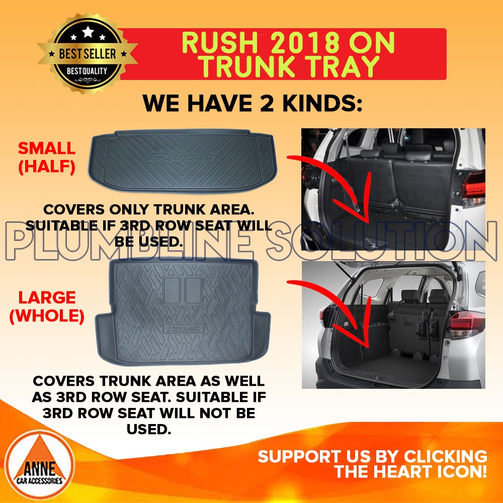Car Trunk Tray for Toyota Rush G E 2018 2019 2020 2021 2022 2023 ...
