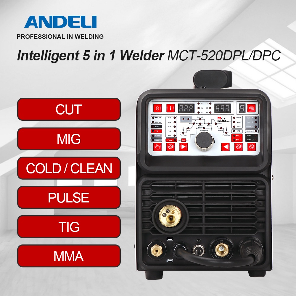 ANDELI MCT-520DPL/DPC MIG TIG MMA CUT Pulse Cold Welding Clean 5 IN 1 ...