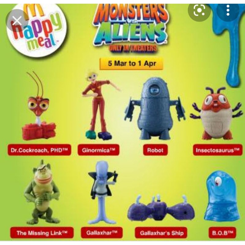 McDonalds Mcd McDonald's Happy Meal Toy 2009 Dreamworks Monsters VS ...