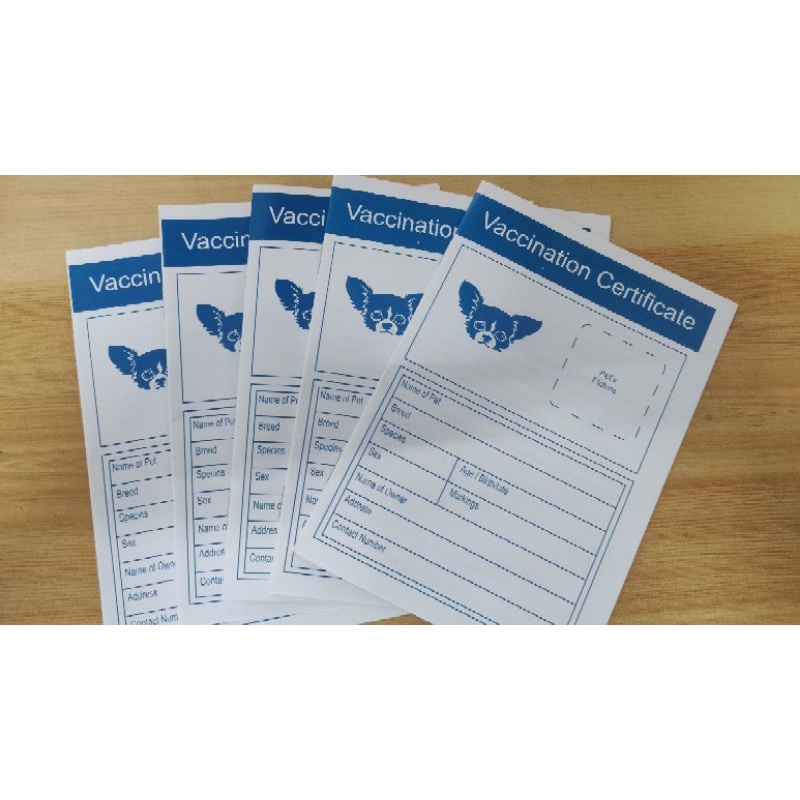 Pet Vaccination Card / Vaccination Certificate Vet Card Dog Catfor ...