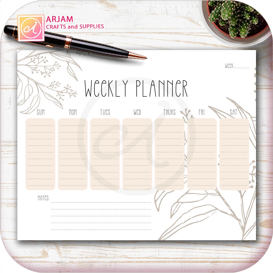 WP02 52 Sheets Personalized Weekly Planner 02 | Small (8x5 in) or Large ...