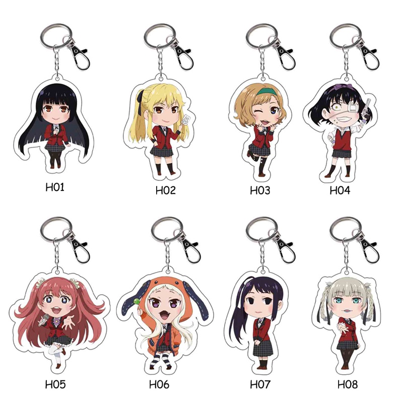 Anime Kakegurui Acrylic Keychain Pendant Jabami Yumeko Saotome Key Ring ...
