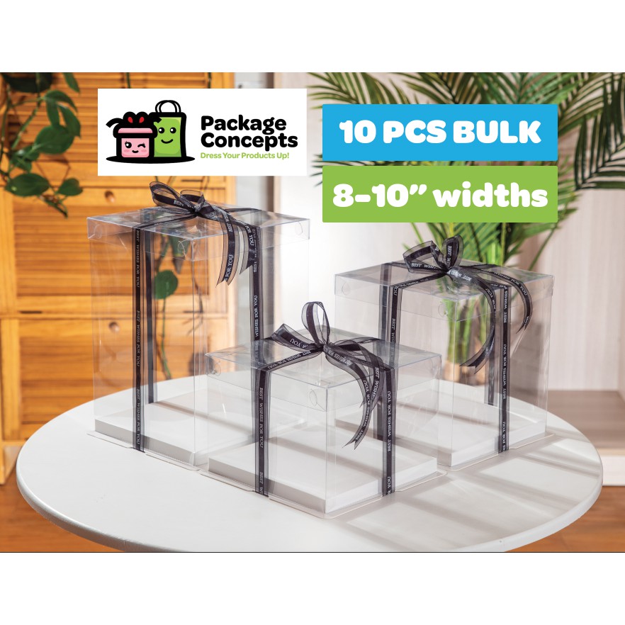 10PCS BULK 6-10 INCH BOXES | SQUARE Acetate Cake Box Clear Cake Box ...