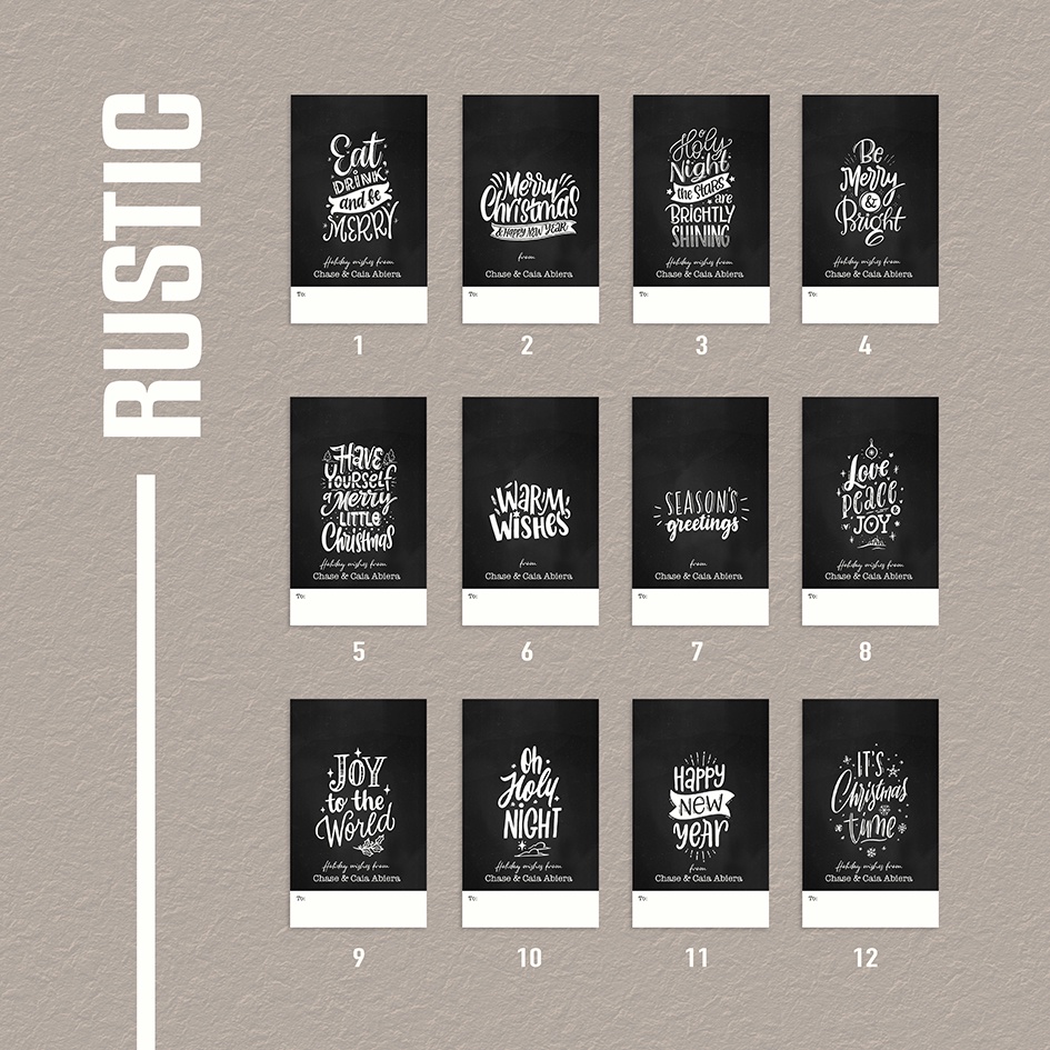 Personalized Rustic Christmas Gift Tags (black) | Shopee Philippines