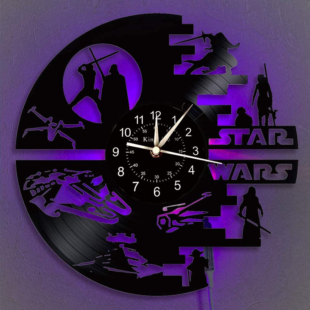 Star Wars Clock Vinyl Record Wall Clock Silent LED Wall Clock Home Art ...