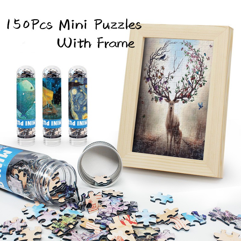 HDY 150pcs Mini Puzzles with Frame Children DIY Educational Jigsaw ...