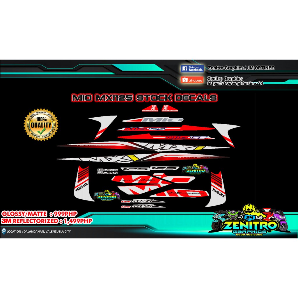 MIO MXi 125 STOCK DECALS (CUSTOMIZED COLORWAY) | Shopee Philippines