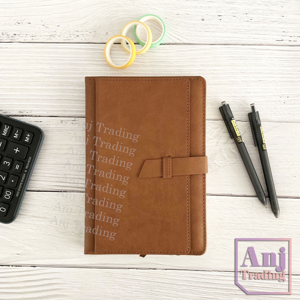 Leather Cover Planner Notebook with 5 Card Slot A5 size Heavy Duty VIP ...