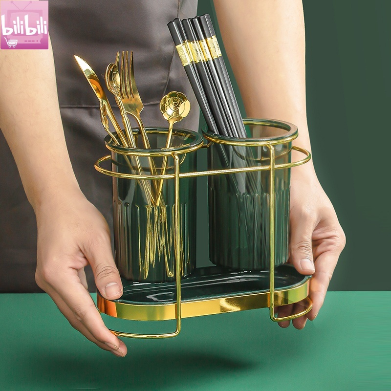 Utensil Storage Bucket Drain Tube Spoon Fork Rack Chopsticks Rack Wall ...