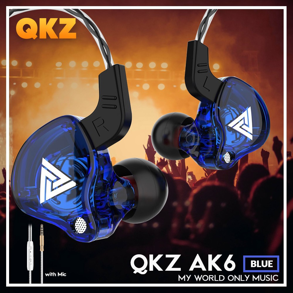 QKZ AK6 Sports Earphones Dynamic Earbuds with Microphone 3.5mm Jack ...