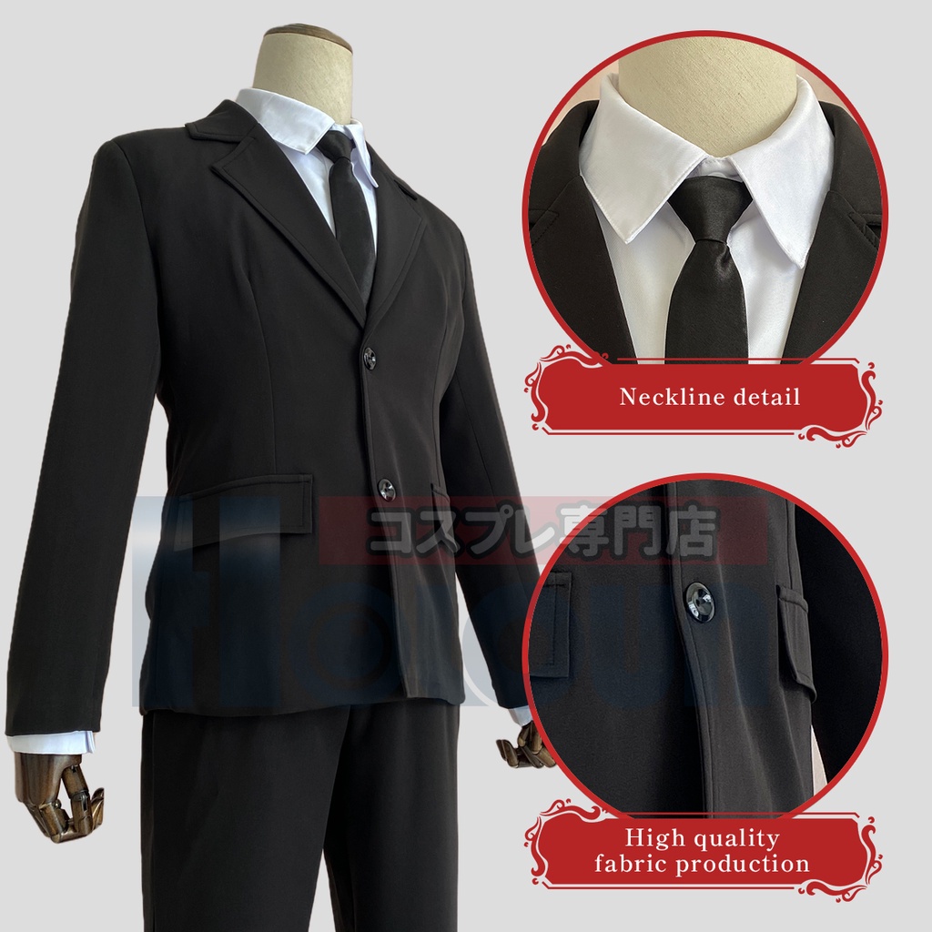 HOLOUN Anime Chainsaw Man Cosplay Costume Denji Aki Hayakawa Black Suit ...