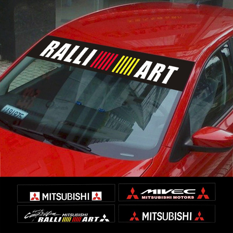 130x21cm Modified Ralliart MIVEC Vinyl Car Front Windshield Reflective ...