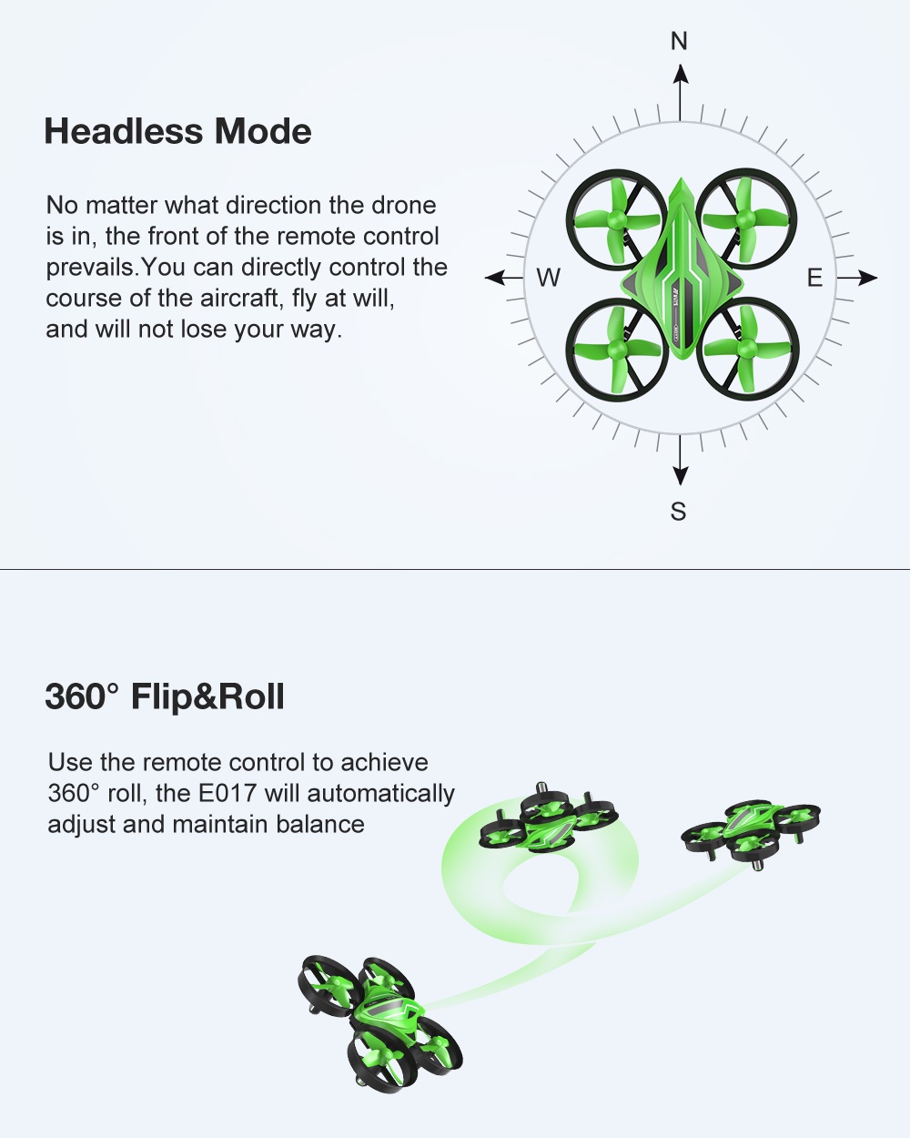 Eachine E017 Mini 2.4G 4CH 6-Axis Altitude Hold Headless Mode RC Drone Quadcopter RTF | Shopee ...