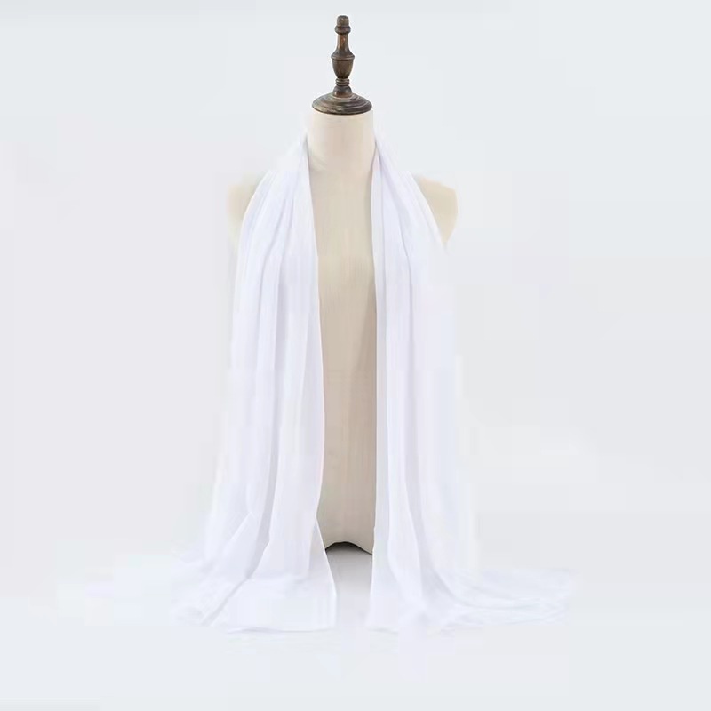 Muslim scarf#YW016 women's solid colour turban scarf Muslim chiffon ...