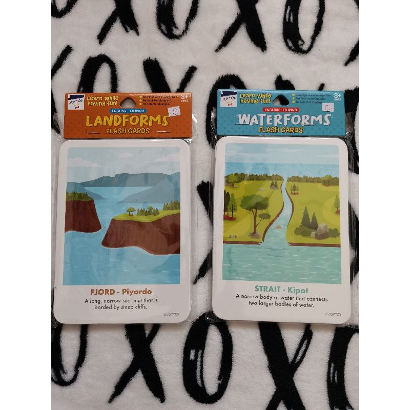 Landforms and Waterforms Flash Card in English and Filipino | Shopee ...