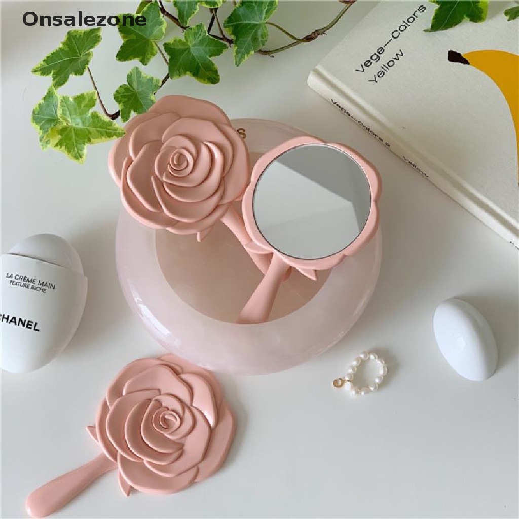 ONPH Handheld Vanity Mirror Vintage Rose Makeup Mirror Hand Mirror ...
