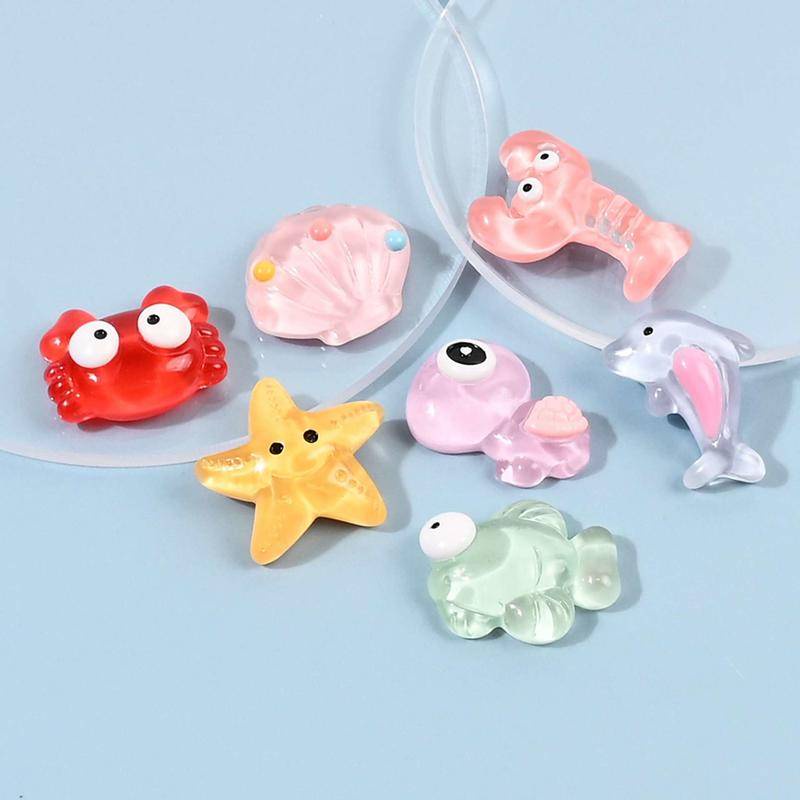 1pcs Ocean accessories series Seahorse dolphin turtle crab crystal DIY ...