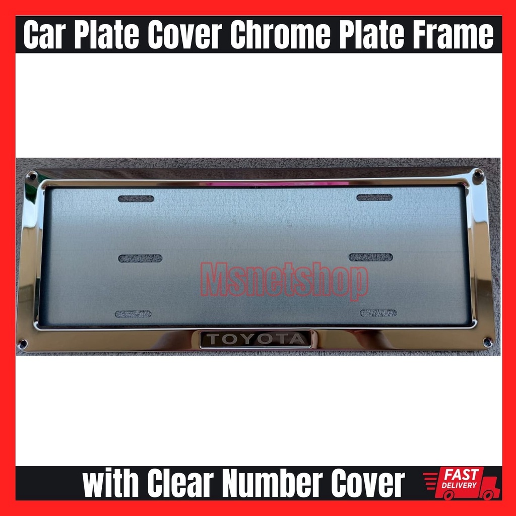 TOYOTA Car Plate Cover Deflector Chrome Plate License Frame Cover with ...