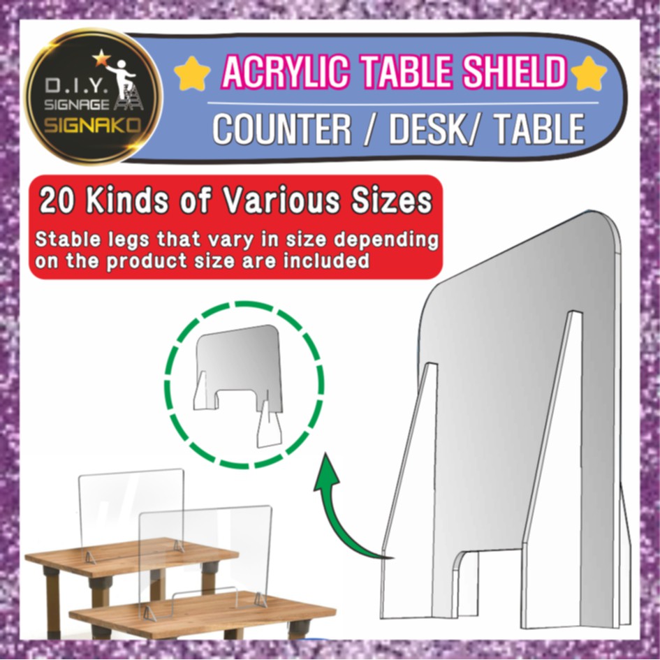 Clear Acrylic Barrier Table Shield Divider Safe Guard Counter Desk ...